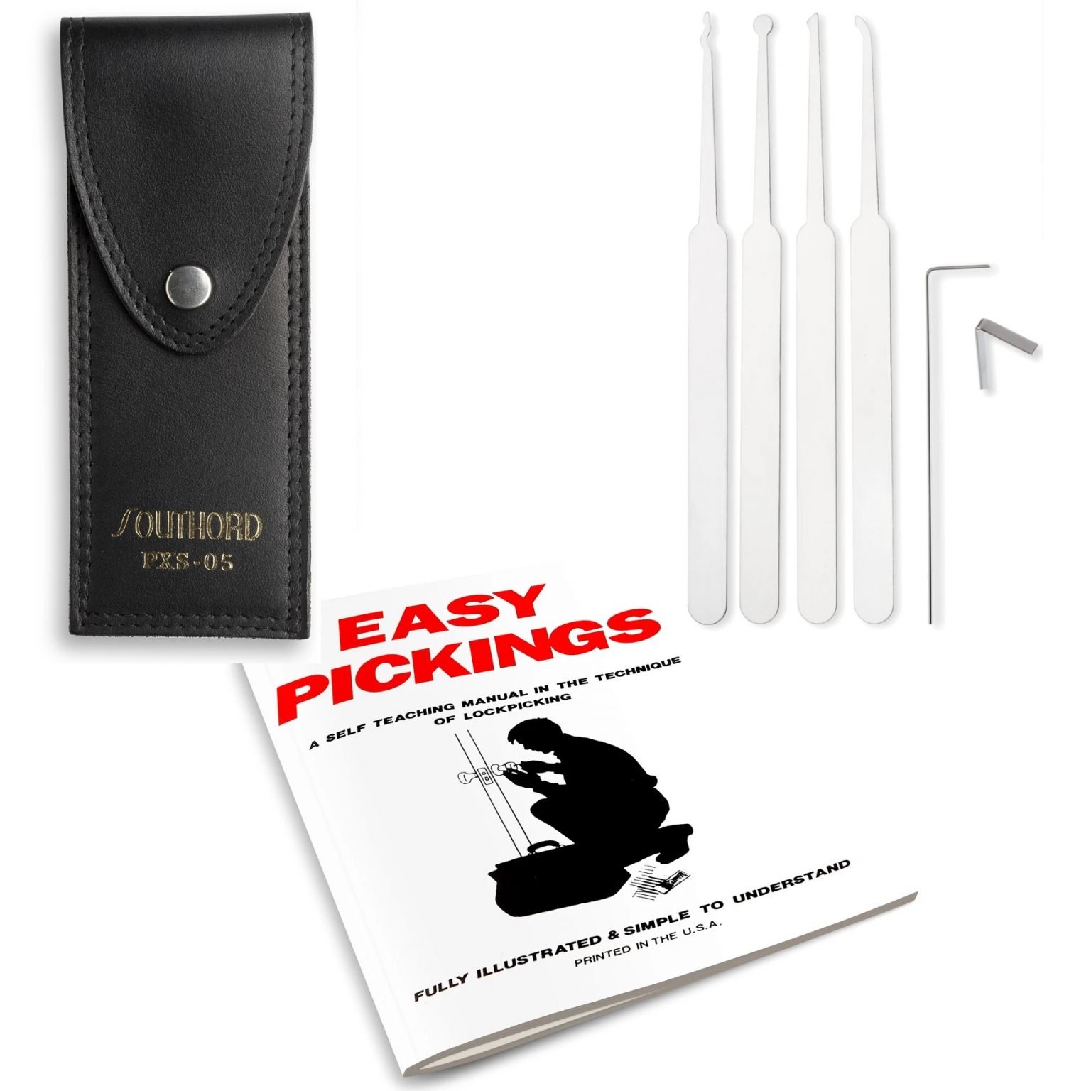 14 PIECE LOCK PICK SET W/ INSTRUCTIONAL MANUAL (EASY PICKINGS ...