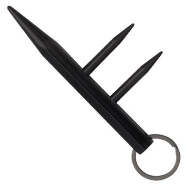 2 Prong Kubotan w/ Key Chain (Black) - Defense Warehouse